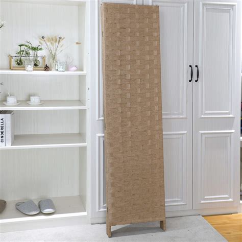 Cocosica Room Divider And Folding Privacy Screen 4 Panel Wood Mesh