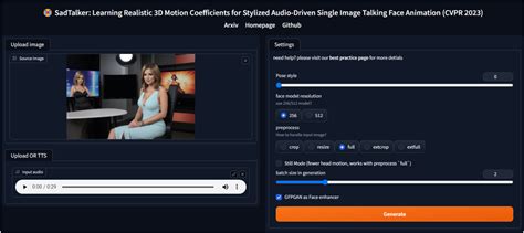 Stable Diffuson SadTalker Extension Make Your Picture Speak Civitai