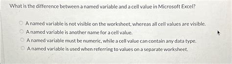 Solved What Is The Difference Between A Named Variable And A