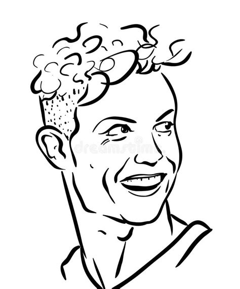 Cristiano Ronaldo Illustration Vector Line Drawing Editorial Photo