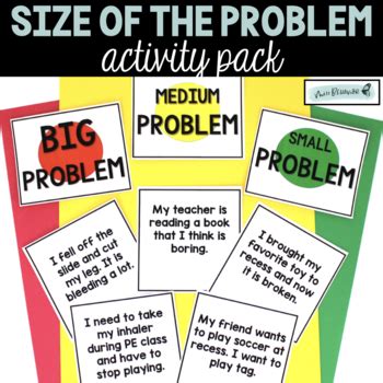 Size Of The Problem Activities Back To School Behavior Tpt
