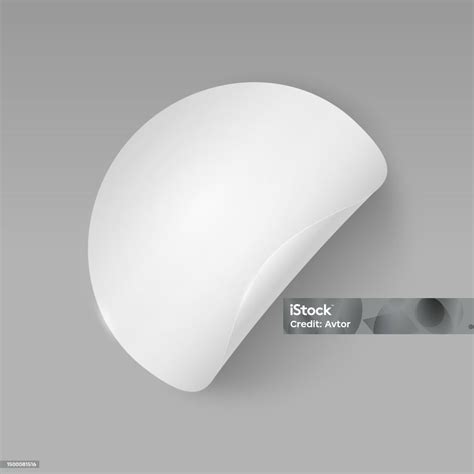 グレイの背景に湾曲した角を持つ紙の丸いステッカー 3dのベクターアート素材や画像を多数ご用意 3d からっぽ ねじれた Istock