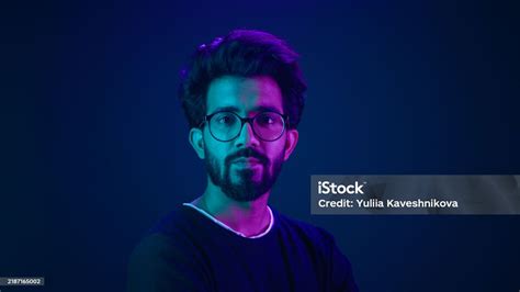 Portrait Indian Serious Man Developer Coding Worker Programmer Profile