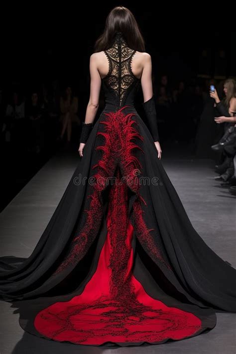 Foghorn Tail Hell Haute Couture Woman Model Generative Ai Stock