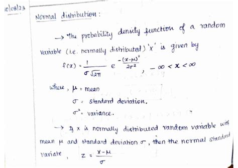 Solution Normal Distribution Notes Studypool