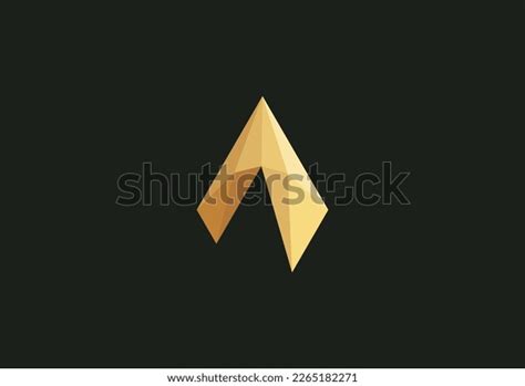 Minimal Arrow Symbol Shades Color Gold Stock Vector Royalty Free