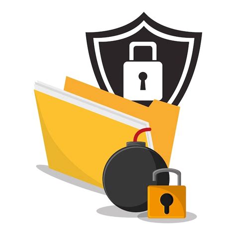 Premium Vector Cyber Security Protection Padlock Folder