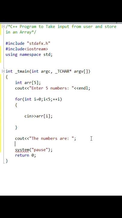 Inserting Elements In Array In C Cplus Programminglanguage Coding