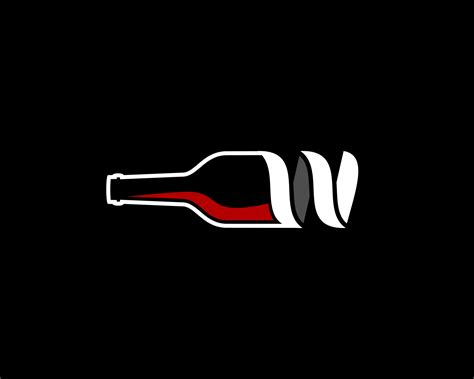 W Letter In Wine Bottle Logo 6961482 Vector Art At Vecteezy