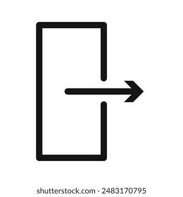 Exit Icon Black Line Art Vector Stock Vector Royalty Free 2483170795 Shutterstock
