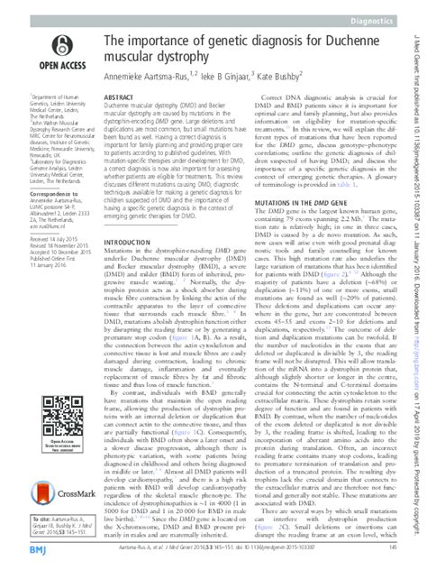 Pdf The Importance Of Genetic Diagnosis For Duchenne Muscular Dystrophy