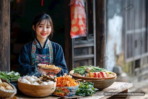 ai创作图农家姑娘 朝鲜族卖糕点小女孩 汉服农妇 泡菜传统制作工艺 农家妹 客家媳妇 复古农家风 端烧饭卖的女人 古代厨娘 泡菜制作场景 渔农