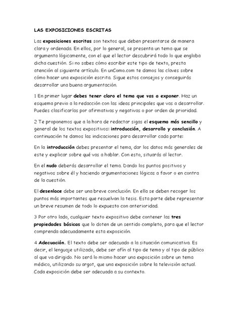 Como Hacer Una Exposición Escrita Pdf Cognición Science