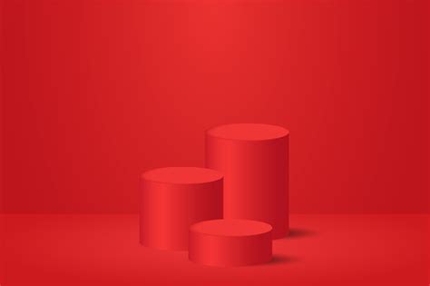 미니멀리스트 연단과 추상적 인 배경 구성을 렌더링하는 3d 벡터 장면 제품 디스플레이를위한 기하학 플랫폼 모양 장면의 3d