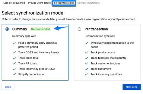 How To Switch From Per Transaction Sync To Summary Sync Or Vice Versa