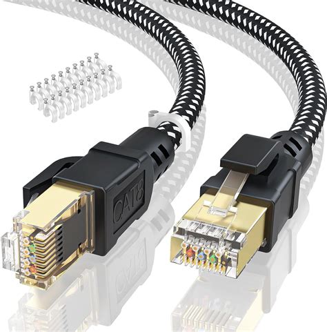 Jp Busohe Lanケーブル 10m Cat8 有線lan フラット40gbps 2000mhz 高速 Rj45
