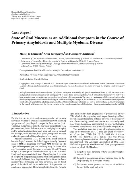 Solution State Of Oral Mucosa As An Additional Symptom In The Course