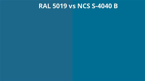 Ral 5019 Vs Ncs S 4040 B Ral Colour Chart Uk