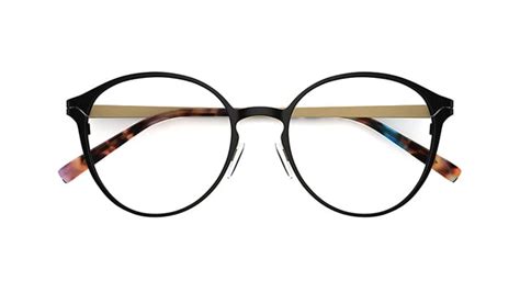 Specsavers Womens Glasses J Titanium 05 Black Round Metal Titanium