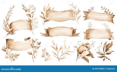 Vintage Scrolls Set 1 Cartoon Vector 22454971
