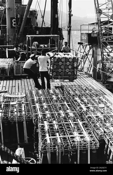 Empty 127 Mm Shell Casings Are Loaded On Uss Mattaponi Ao 41 Off