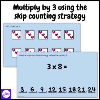 Multiply By 3 Multiplication Practice Skip Counting Strategy Equal Groups Arrays
