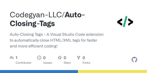 GitHub Codegyan LLC Auto Closing Tags Auto Closing Tags A Visual