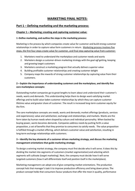 Overview Of Marketing Fundamentals Mark1012 Mark1012 Marketing
