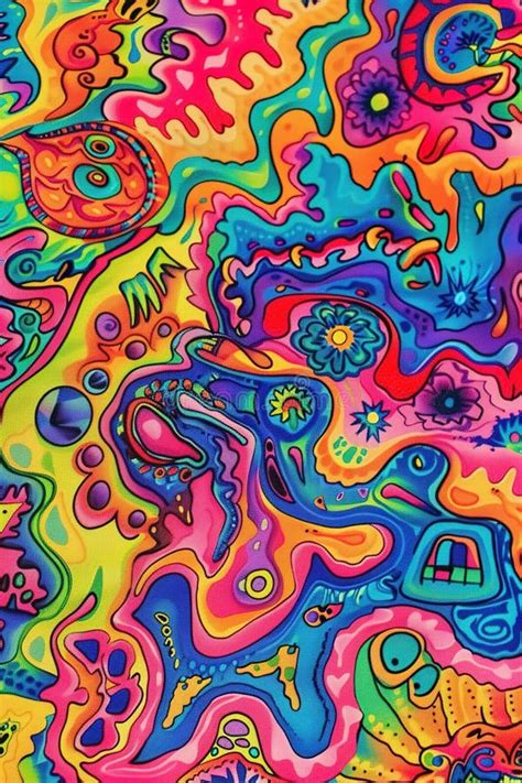 Vibrant Abstract Psychedelic Background With Swirling Patterns In Bold Colors Ideal For