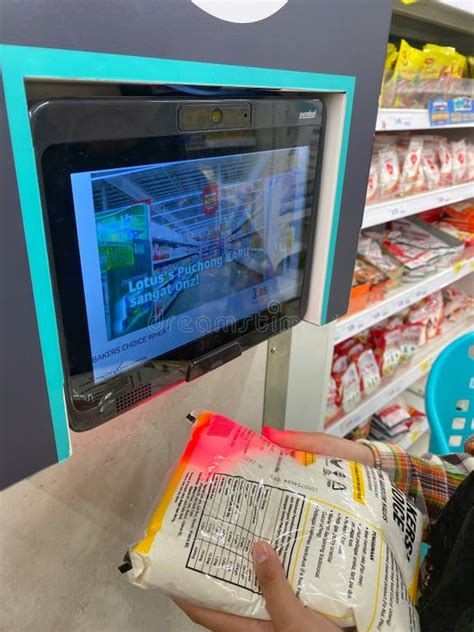 Scan A Product Using Price Checker At Store Editorial Photo Image Of Product Girl 338364421