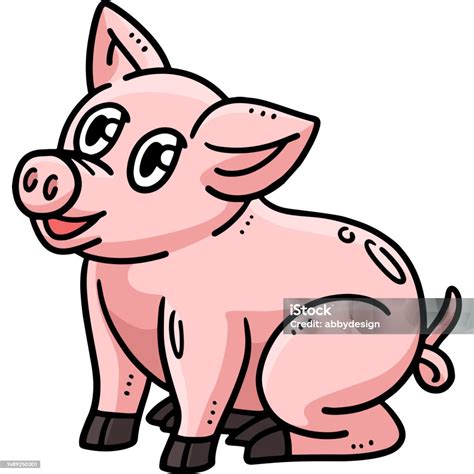 Ferkelcartoon Farbige Clipartillustration Stock Vektor Art Und Mehr
