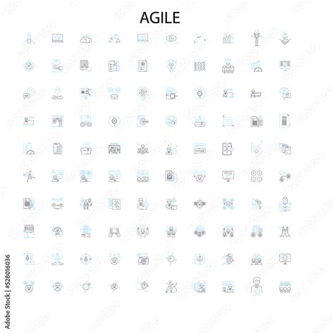Agile Icons Signs Outline Symbols Concept Linear Illustration Line Collection Stock Vector