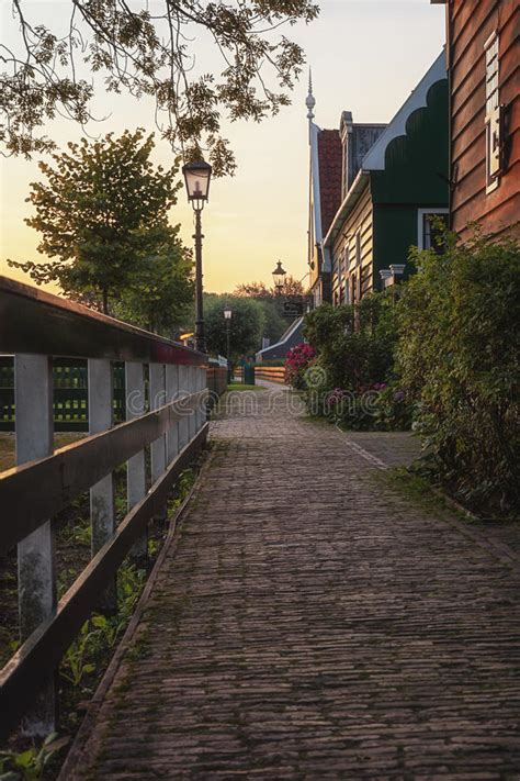 The Narrow Street In The Small Village Of Zaanse Schans Editorial