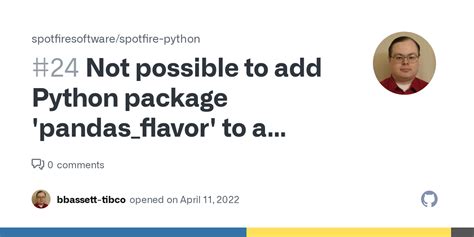 Not Possible To Add Python Package Pandasflavor To A Packages Spk