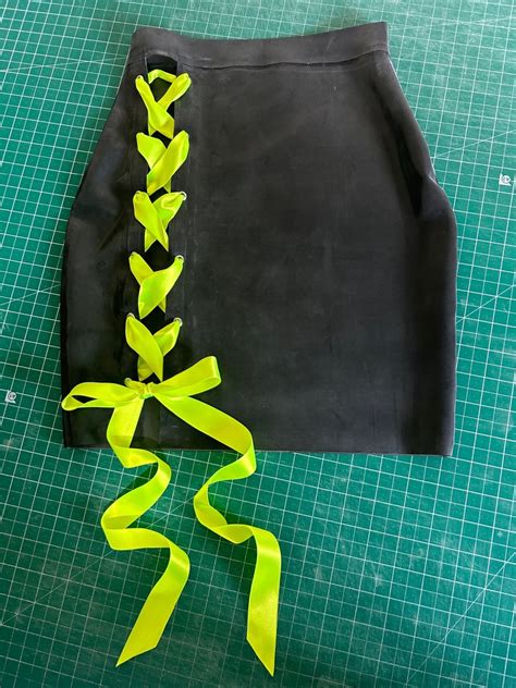 Latex Lace Up Mini Skirt