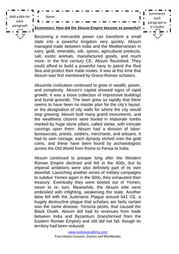 Guided Reading History Challenge Economic History 4 Extracts
