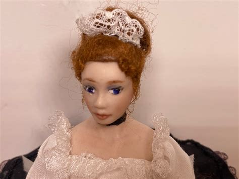 Dollhouse Miniature French Maid Doll Artisan Servant Maid Cleaning 1