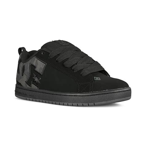 DC Court Graffik Skate Shoes - Black/Black/Black Print