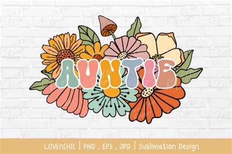 Auntie Retro Sublimation Design Graphic By Sabuydee Design · Creative