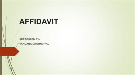 Affidavit Civil Procedure Code1908 Pptx