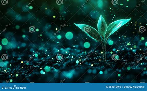 A Seedling Sprouting From A Circuit Board Represents The Idea Of Digital Evolution Or