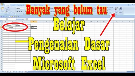 Tutorial Excel Belajar Dasar Dasar Microsoft Excel Untuk Pemula Youtube