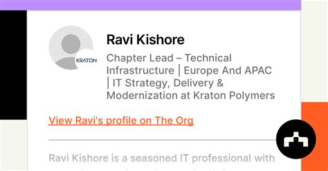 Ravi Kishore Chapter Lead Technical Infrastructure Europe And Apac It Strategy Delivery