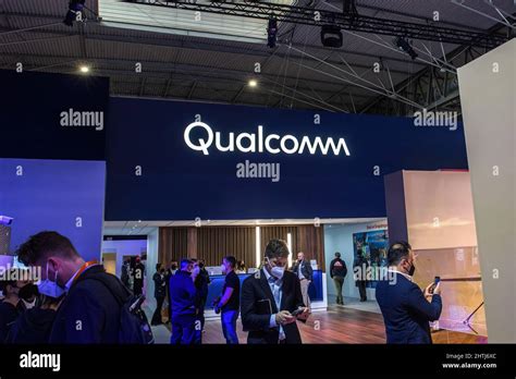 The Qualcomm Booth Seen During The First Day Of Mobile World Congress 2022 Mwc At The Fira De