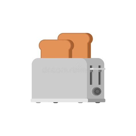 Toaster And Bread Isolated Food Vector Illustration Stock Vector