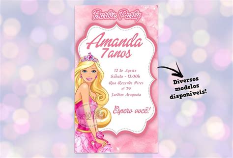 Convite Barbie Elo7 Produtos Especiais