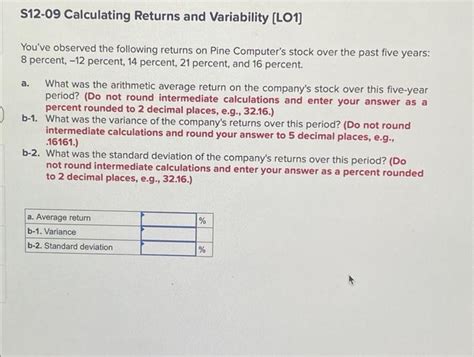 solved s12 09 calculating returns and variability [lo1]
