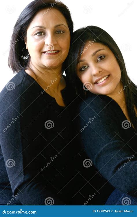 Portrait Of An Asian Mother And Her Beautiful Daughter Stock Image