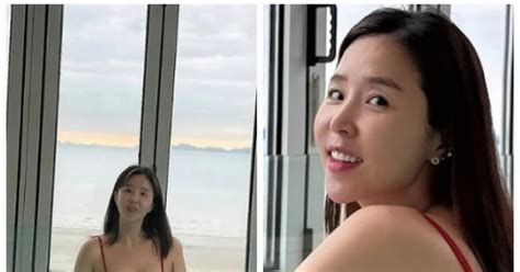 ‘11kg 감량 신지 레드 수영복 완벽 소화슬림핏 몸매 눈길