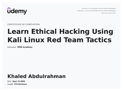 completed learn ethical hacking using kali linux khaled abdulrahman
